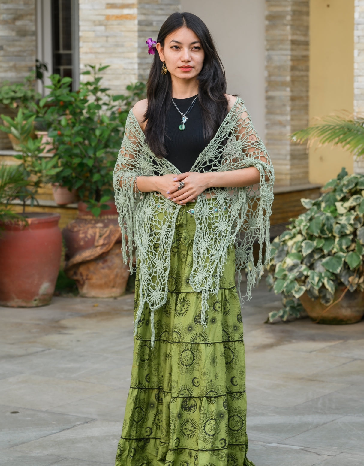 Floral Web Wrap Shawl – PuzzleStack